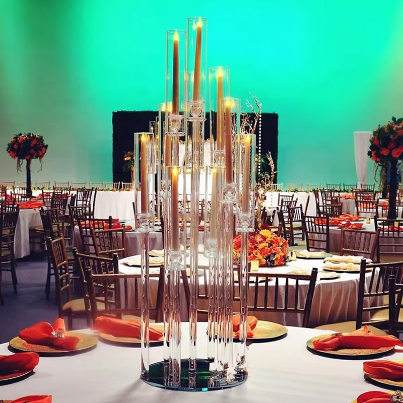 Open Ended Crystal Glass Tall Candle Holder Tube Chimney - Primo